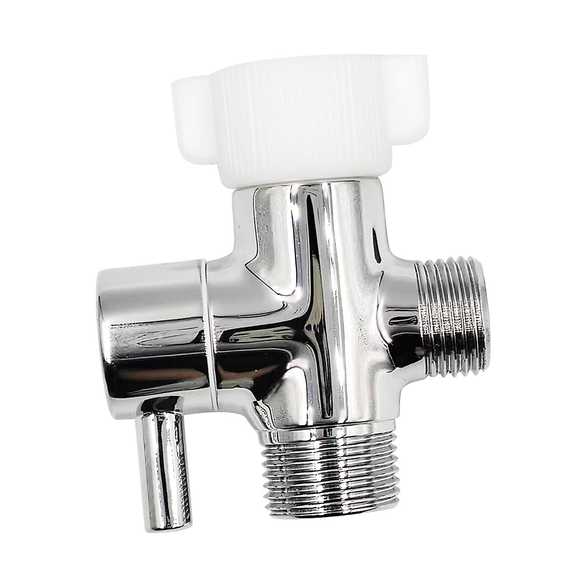 Miayaya Bidet T Adapter with Shut off Valve 3 Way Connector 7/8" 1/2" Brass Plating T Valve for Toilet Bidet