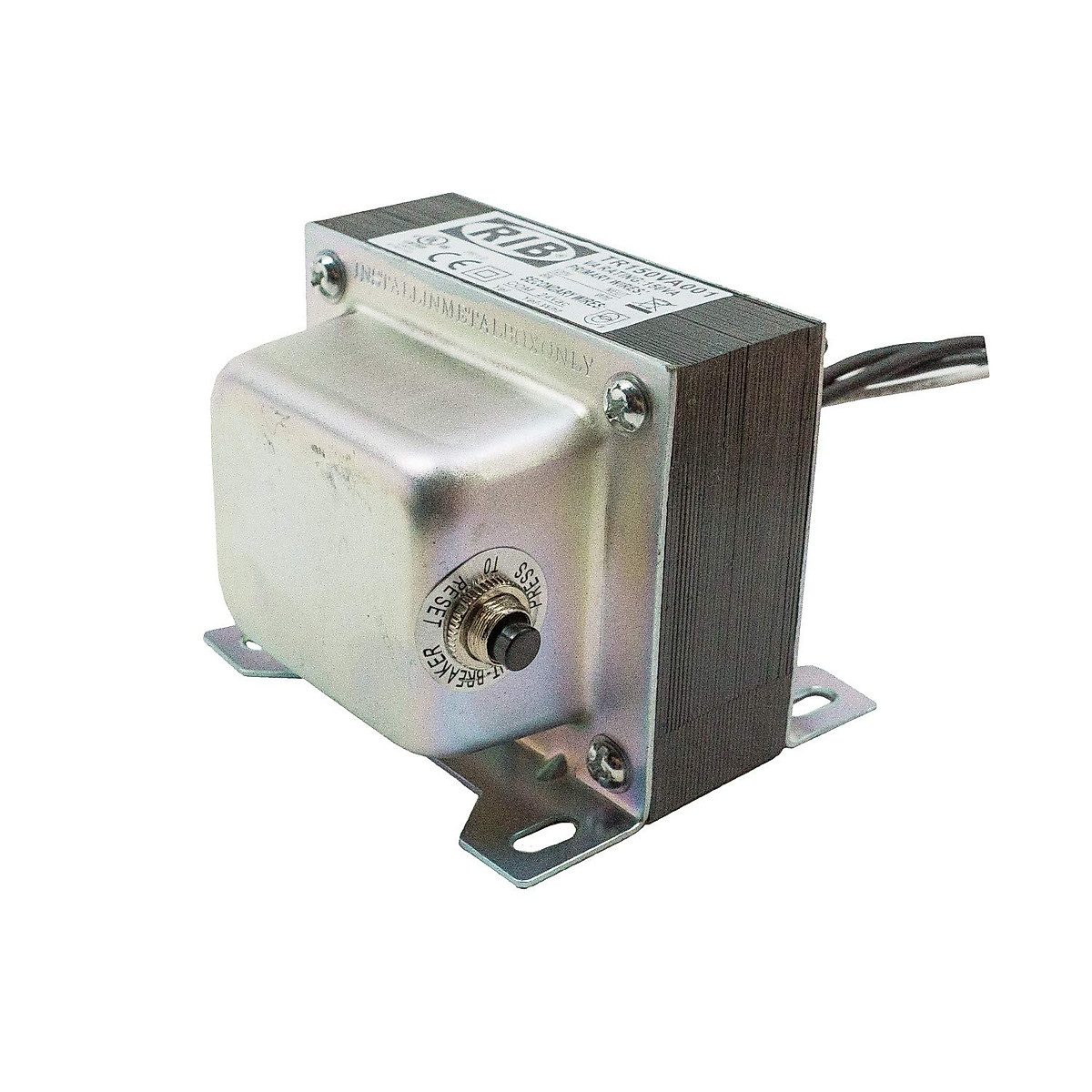 Functional Devices TR150VA001 Transformer, 150VA, 120 to 24 Vac, Circuit Breaker, Foot and Single Threaded Hub Mount