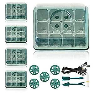 Generic Seed Starter Kit with Humidity Dome, 5 Packs, Plastic Tray, Indoor/Outdoor Usage