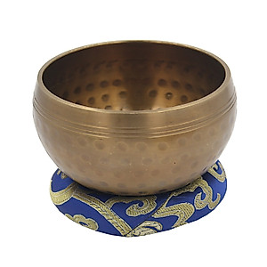 Silk Brocade Ring Cushion Pillow for Tibetan Singing Bowl Hand Made Nepal (Blue)