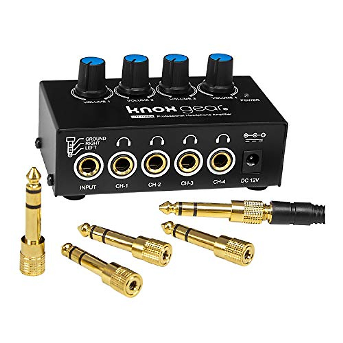 beyerdynamic DT-990 Pro Acoustically Open Headphones (250 Ohms) and Knox Gear Compact 4-Channel Stereo Headphone Amplifier Bundle (2 Items)
