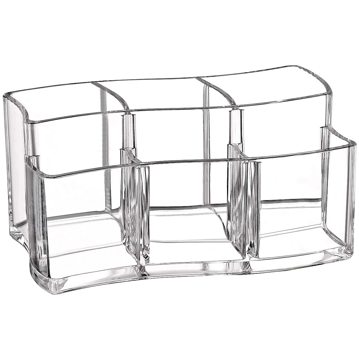 Tbestmax 6 Slot Acrylic Makeup Brushes Holder Organizer, Clear Eyebrow Pen Container Cosmetics Storage