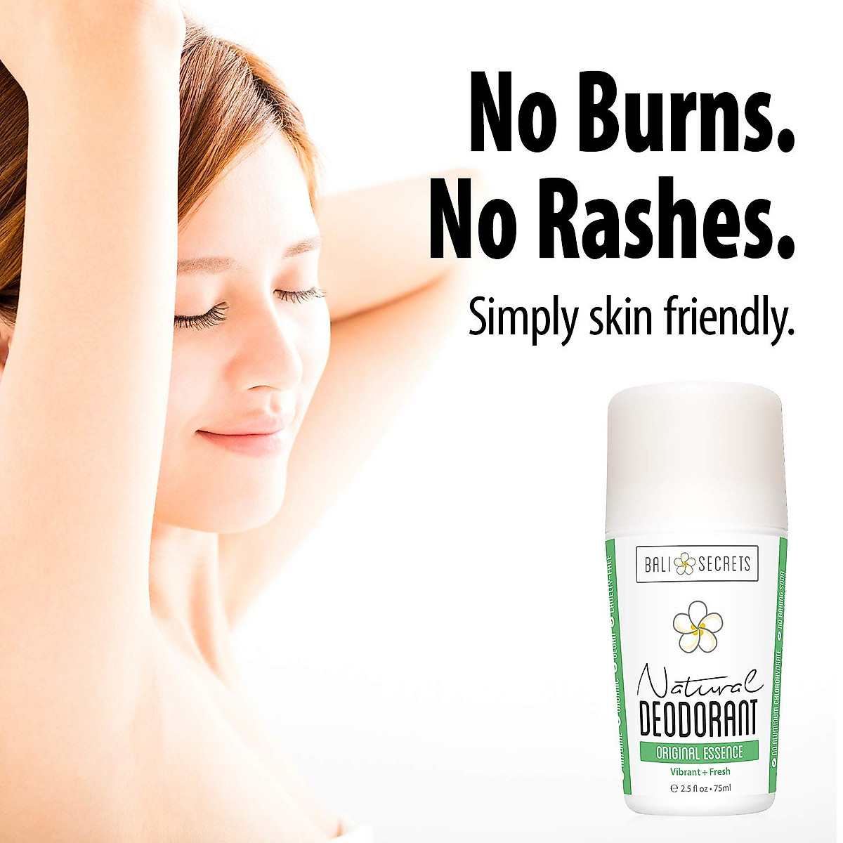 BALI SECRETS All Natural Deodorant for Women & Men. Organic & Vegan. Pure Ingredients. All Day Protection. 2.5 fl oz [Scent: Original Essence]