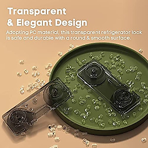 EUDEMON 2 Pack Childproof Refrigerator Lock, Baby Safety French Fridge Door Lock, Freezer Lock, Invisible Cabinet Cupboard Lock for Toddlers, Easy to Install, no Tools Need or Drill (Clear-Black)