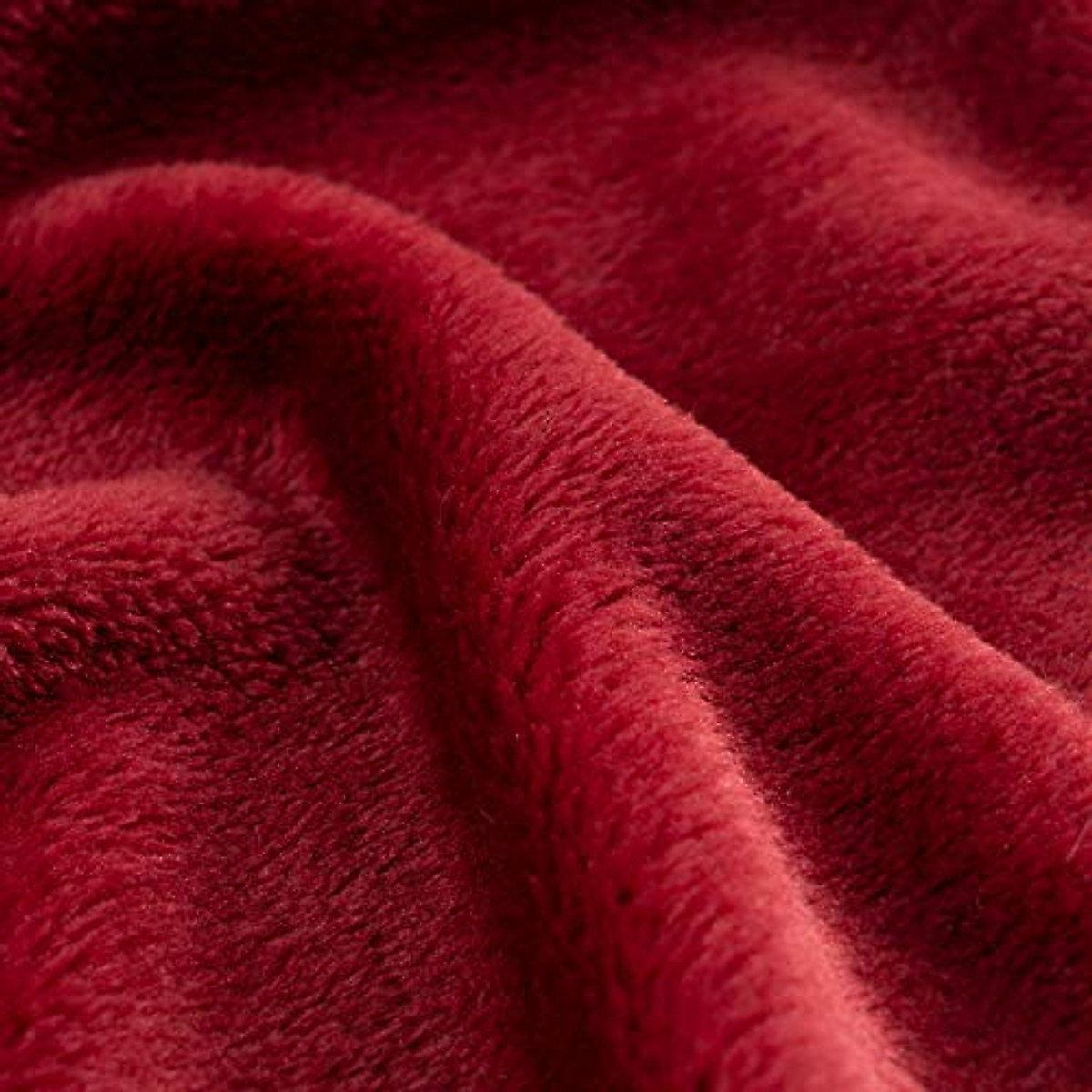 Flannel Blanket Fleece Throw Size Burgundy Red All Season Lightweight Plush Cozy Super Soft Luxury Couch Sofa Bed Blanket (Burgundy, Throw 50x60)