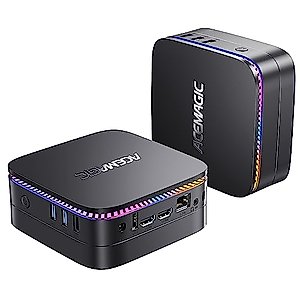 Mini PC RGB AK1 Plus, Intel N95(up to 3.4GHz) 12th Gen Processor Mini Desktop Computer, 16GB RAM 512GB SSD, Dual 4K HDMI, Windows 11 Small PC, 2.4/5G WiFi, Bluetooth, Business/Office/HTPC