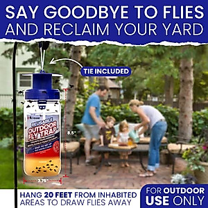 Reusable Fly Traps Outdoor Fly Traps with Natural Fly Magnet Bait Refill. Flies Trap Outdoor Reusable Fly Trap Jar Fly Trap Fly Catchers Outdoor Fly Bait Fly Bags Flytraps Stable Horse Fly Trap Bait