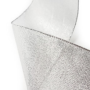 CT CRAFT LLC Silver Metallic Wired Ribbon 4 inch x 10 Yards for Christmas Home Decor Tree Topper Bow Gift Wrapping DIY Crafts Wreath Garland Wedding