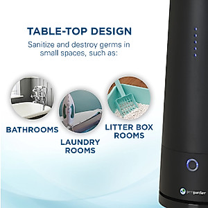 Guardian Technologies Guardian Table-Top Air Purifier & Sanitizer for Pets, Cooking, Laundry, Diapers, Room, Air Freshener for Small Rooms, Black