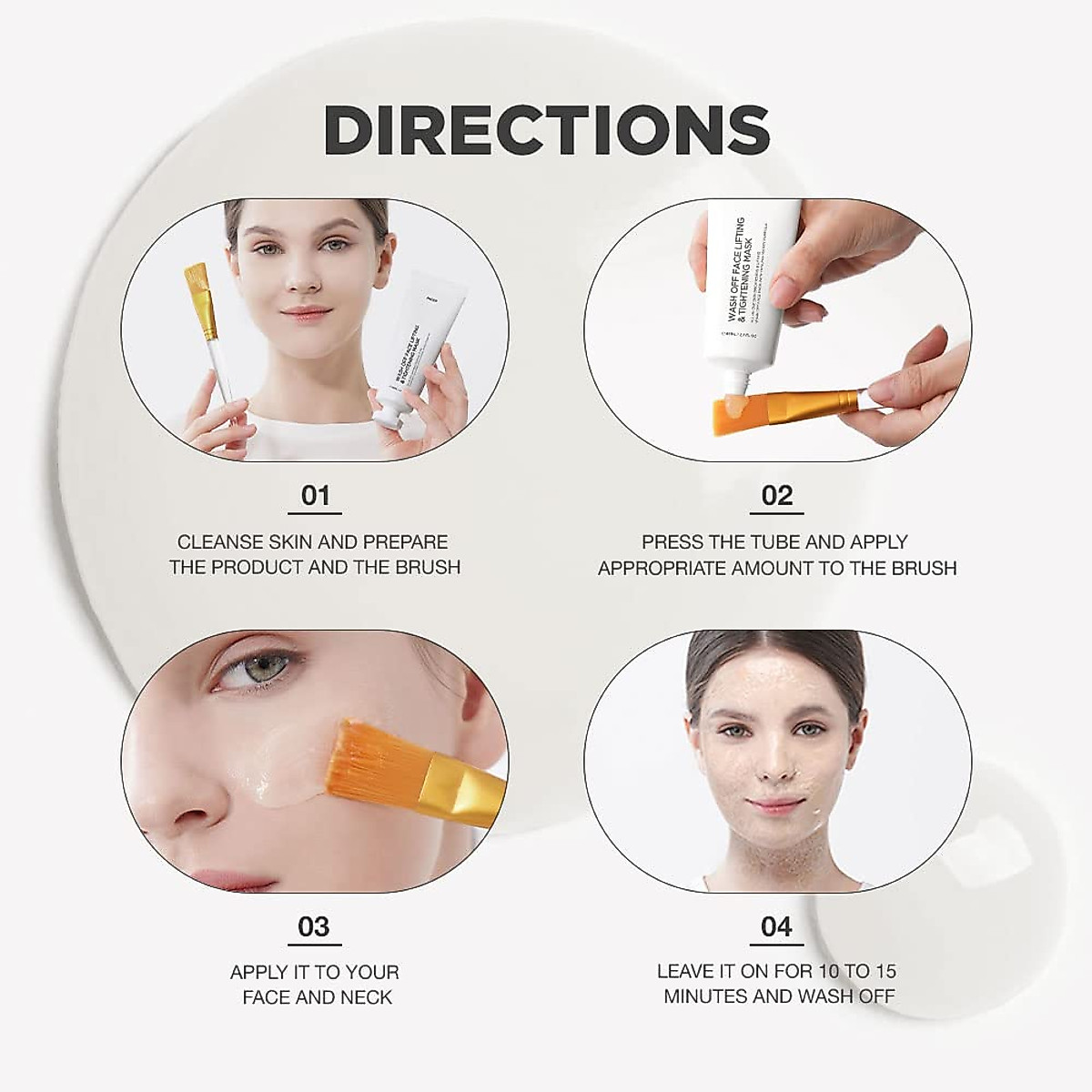 Skin Tightening All-In-One Wash Off Face Lifting Mask with Hyalpol Matrix Age-Defying Formula | Tube-Type, Long-Lasting Mask | Natural, Cruelty-free, Travel Friendly