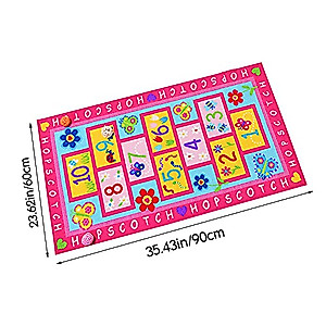 Kids Hopscotch Game Mat , Non-Slip Alphabet Rug for Classroom Soft Durable Woven Faux Wool Floor Carpet for Bedroom , Children Playroom Nursery Room Playmat Baby Tummy Time Play Mats (C)