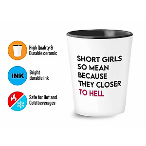 Bubble Hugs Girl Squad Shot Glass 1.5oz - Short Girls So Mean - Sarcasm Sassy Sarcastic Banter Joke Girls Week Squad Goals Friendship Mate Sister Sissy Ladies