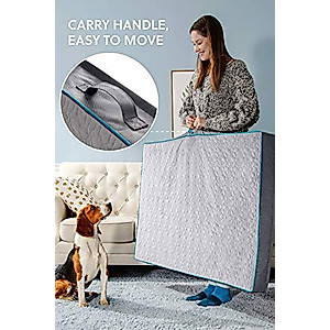 Bedsure Large Orthopedic Dog Bed for Large Dogs - Memory Foam Dog Beds, 2-Layer Thick Pet Bed with Removable Washable Cover and Waterproof Lining (36x27x3.5 Inches), Dog Mattress, Grey