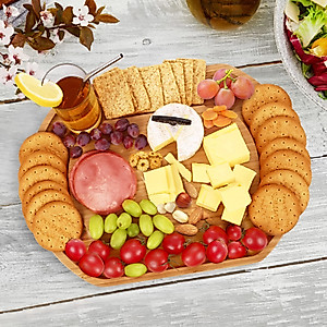 Duerer Cheese Board Set, Meat and Cheese Tray with Cutlery in Slide-Out Drawer - Bamboo Charcuterie Platter for Crackers, Brie and Meat - Best Gift for Christmas, Valentine, Birthday (Include Straws)