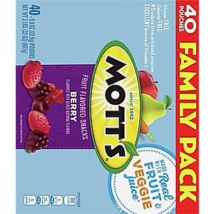 Mott's Fruit Flavored Snacks, Berry, Family Pack, Gluten Free, 40 ct