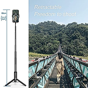Ailun Selfie Stick Tripod,Extendable Aluminum,3 in 1,Bluetooth Wireless Remote and 360 Rotation Stand for iPhone 14/13/12/11/11 Pro/XS Max/XS/XR/X/8/7,and More Smartphones