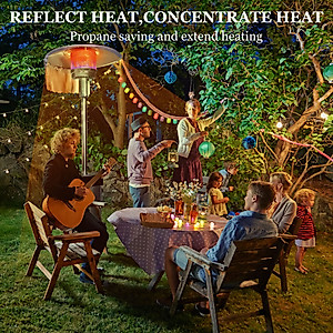 Patio Heater Reflector Shield, Upgraded 12" Height Heat Focusing Reflector for Round Natural Gas and Propane Patio Heaters - for Extra Heat Reflecting Power(10 Panels)