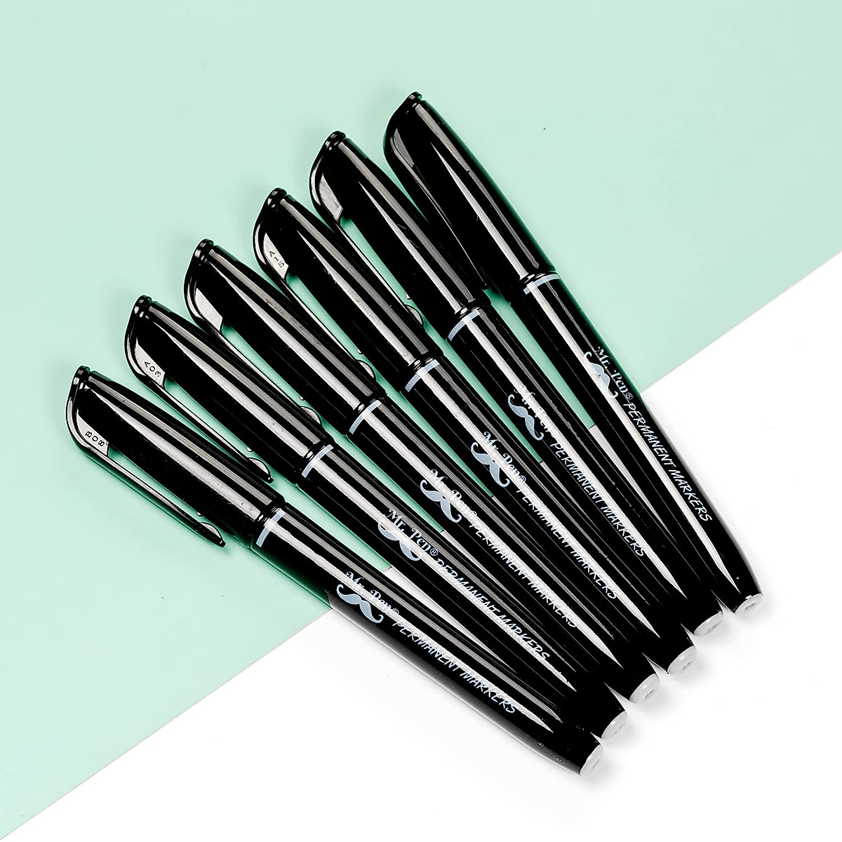 Mr. Pen- Permanent Markers, 12 Pack, Black, Fine Tip, Black Markers, Marker Set, Fine Tip Markers, Black Permanent Markers, Permanent Markers Black Colors