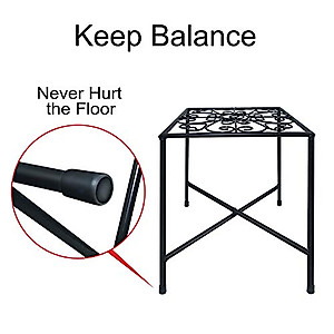 TLBTEK 2 pcs Planter Stand,Metal Round Potted Plant Stands Indoor&Outdoor Multiple ,Modern Flower Pot Stand Holder Rack Planter Display for Home,Kitchen,Patio,Garden, Corner, Balcony and Bedroom (Style 1)