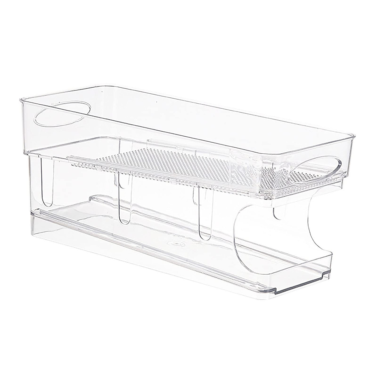 Natudeco Can Storage Dispenser for Fridge, Rolling Soda Can Organizer 2 Layer Refrigerator Beverage Holder Fridge Can Storage Rack for Drinks Cola Beer