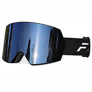 FMY Silver Ski Goggles with Gray Snowboard Goggles for Men Women