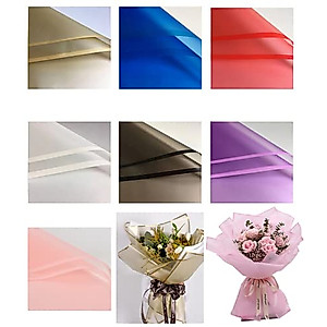 NatureMan 21Sheets /7 Colors edging TranslucentFlower Wrapping Paper,Florist Bouquet Supplies,DIY Crafts,Gift Packaging or Gift Box Packaging Paper, WaterproofFloral Wrapping Paper 22.8x22.8Inch