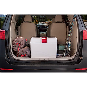 Koolatron Electric Portable Cooler Plug in 12V Car Cooler/Warmer 45 qt (42 L),No Ice Thermo Electric portable Fridge for camping, Travel Road Trips Trucking with 12 Volt DC Power Cord, Gray/White.