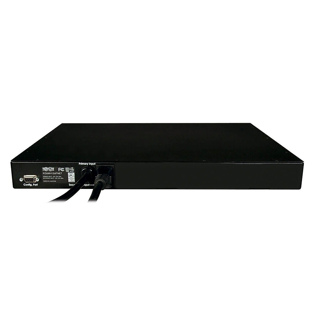Tripp Lite 1.4kW Single-Phase ATS / Switched PDU with LX Platform Interface, 120V outlets (8 5-15R), 2 5-15P 120V 12ft Inputs, 1U Rack-Mount, TAA, 2 Year Warranty (PDUMH15ATNET ) Black