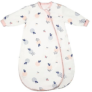 JoyKidom Unisex Baby Long Sleeve Sleep bag, Anti-Kick Wearable Blanket, Transitional Swaddle Sleep Sack, 0-18 Months, Side open, 2 Way Zipper (Pink)