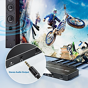 4K HDMI Video Wall Controller 2x2, LUKFOCAB Video Wall Processor with 8 Splicing Modes, 180° Rotate, 3.5mm Audio Extractor, IR Remote, 4 TV Screen into 1 Wall Display 2x2, 1x2, 1x3, 1x4, 2x1, 3x1, 4x1