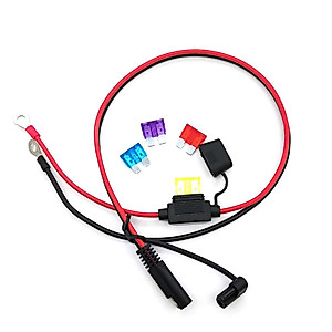 Sodcay Pack-1 Ring Terminal Connect, 23.6" 12AWG Solar Photovoltaic Connection Power Cord, O-Ring Eyelet Quick Connect Terminal Harness (Multicolored)