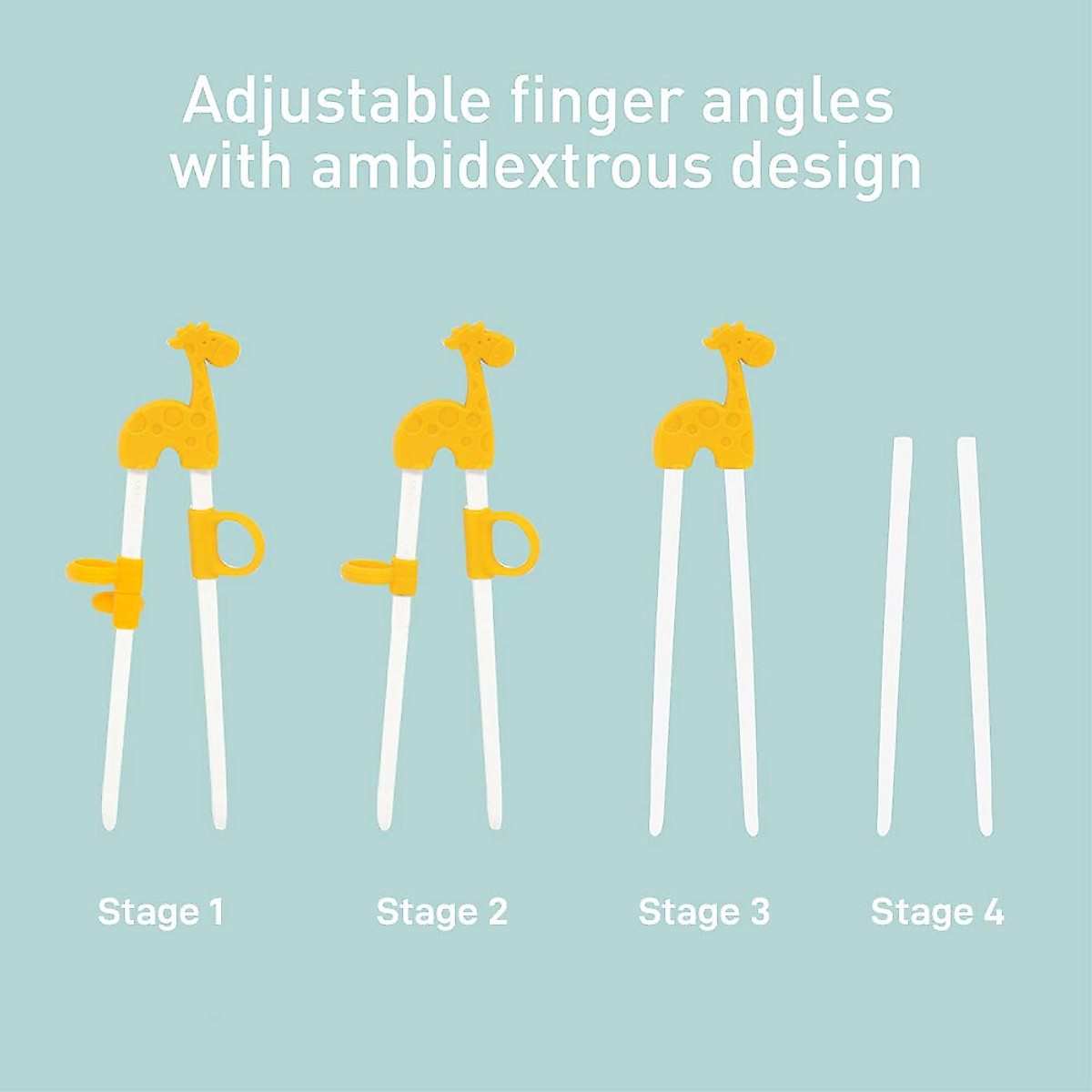 Kids Training Chopsticks with Hinge & Removable Rings, Kids Chopsticks Helpers, BPA/Phthalate/Melamine Free, 36 Month+