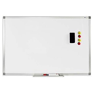 V VAB-PRO 24x36 inch Magnetic Dry Erase White Board w/ Pen Tray, Accessories & Installation Kit; Wall Mount, Aluminum Frame. for Office, Home and School- WYP1272436