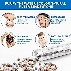 Shower Head with Handheld, DORARA Showerheads with Hose and Holder, High-Pressure Water Saving Mineral Cleansing Shower Head, RV Handheld Shower Heads, Shower Sprayer, 3 Shower Modes , Extra Refills