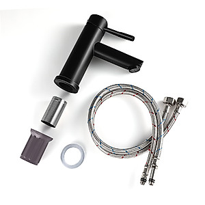 2pcs Basin Faucet Bathroom Faucets 1 Hole Bathroom Faucets for Sink 1 Hole Kitchen Faucets Single Handle Faucet Modern Faucet Sink Faucets Stainless Steel Bathroom Faucet