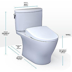 TOTO® WASHLET®+ Nexus® 1G® Two-Piece Elongated 1.0 GPF Toilet with S7A Contemporary Bidet Seat, Cotton White - MW4424736CUFG#01