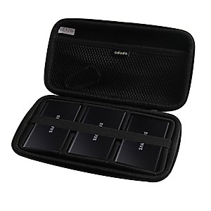 Adada Hard Travel Case for Samsung T7 / T7 Touch Portable SSD 1TB 2TB 500GB USB 3.2 External Solid State Drive Case for 3 Hard Drives (Black)