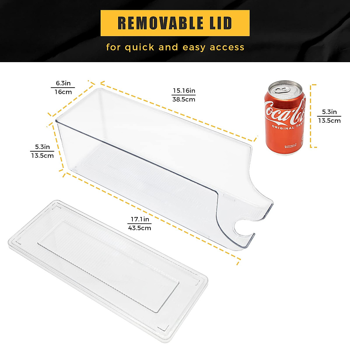 SCAVATA 4 Pack Soda Can Organizer & 2 Pack Skinny Can Organizer for Refrigerator