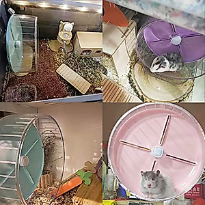 Hamster Silent Exercise Wheel Quiet Spinning Candy-Color Running Wheels with Height-Adjustable Stand for Hamster Gerbils Dwarf Hamster Mice Rat Teddy Hamster