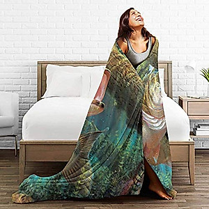 Bass Fish Fishing Throw Blanket Super Soft Flannel Blanket Decorative Sofa Blanket for Kids Adults Warm Cozy 60"X50" Couch Blankets for Living Room Home Travel Camping Beach