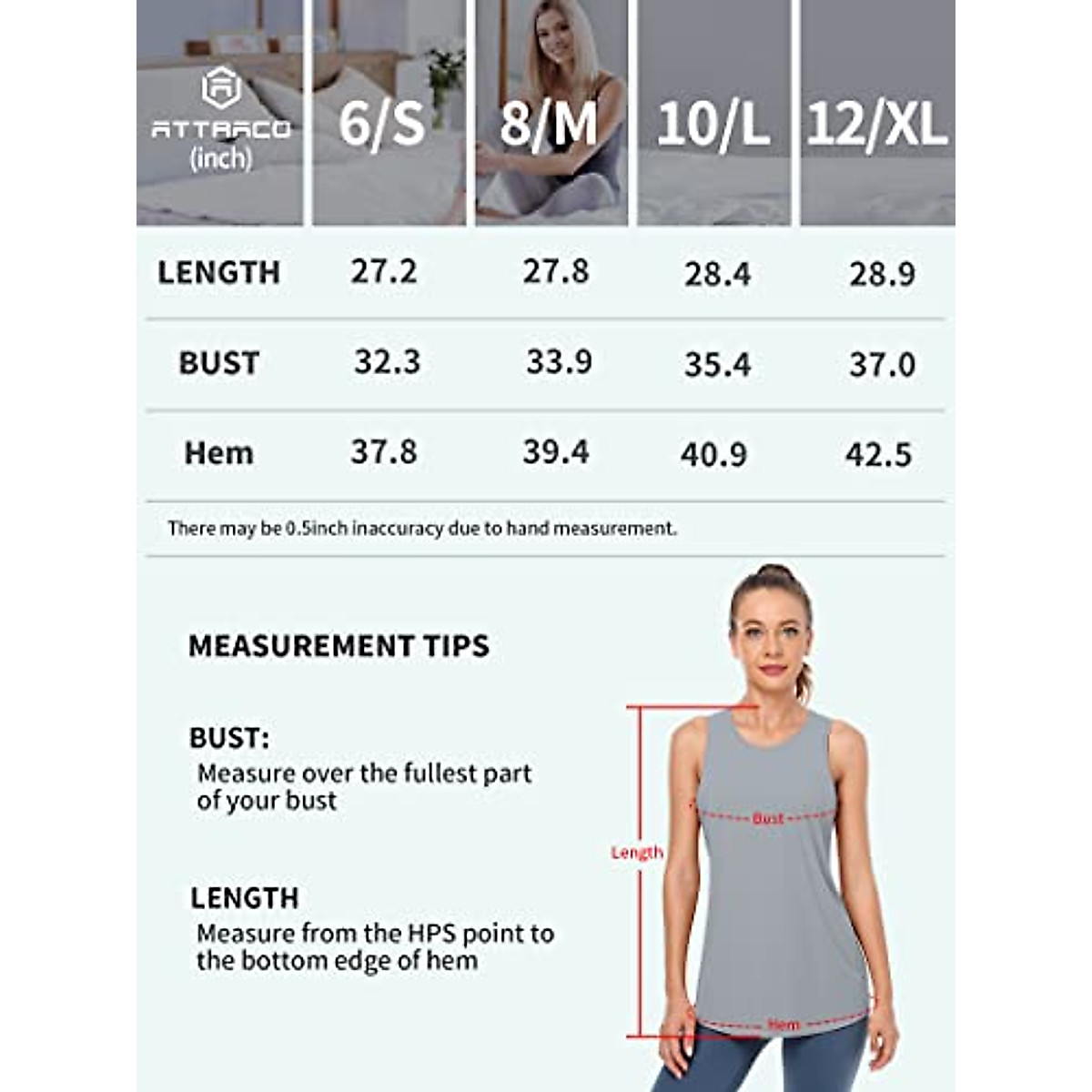 ATTRACO Women Workout Top Loose Fit Athletic Yoga Tank Sports Tank Tops Gym Top Grey XL