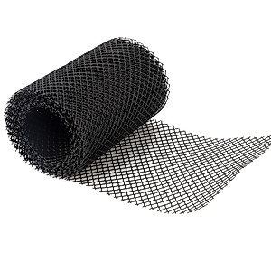 ZRSWV Plastic Gutter Guard Mesh Protector, Screen Roll 6in x 20ft with 12 Clip Fixing Hooks, Leaf Protection Cover Netting to Stop Drain and Guttering Leaf or Debris Blockages