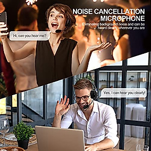 Sarevile Trucker Bluetooth Headset, V5.2 Wireless Headset with Upgraded Microphone AI Noise Canceling, On Ear Bluetooth Headphone with Mute for Driver Office Call Center