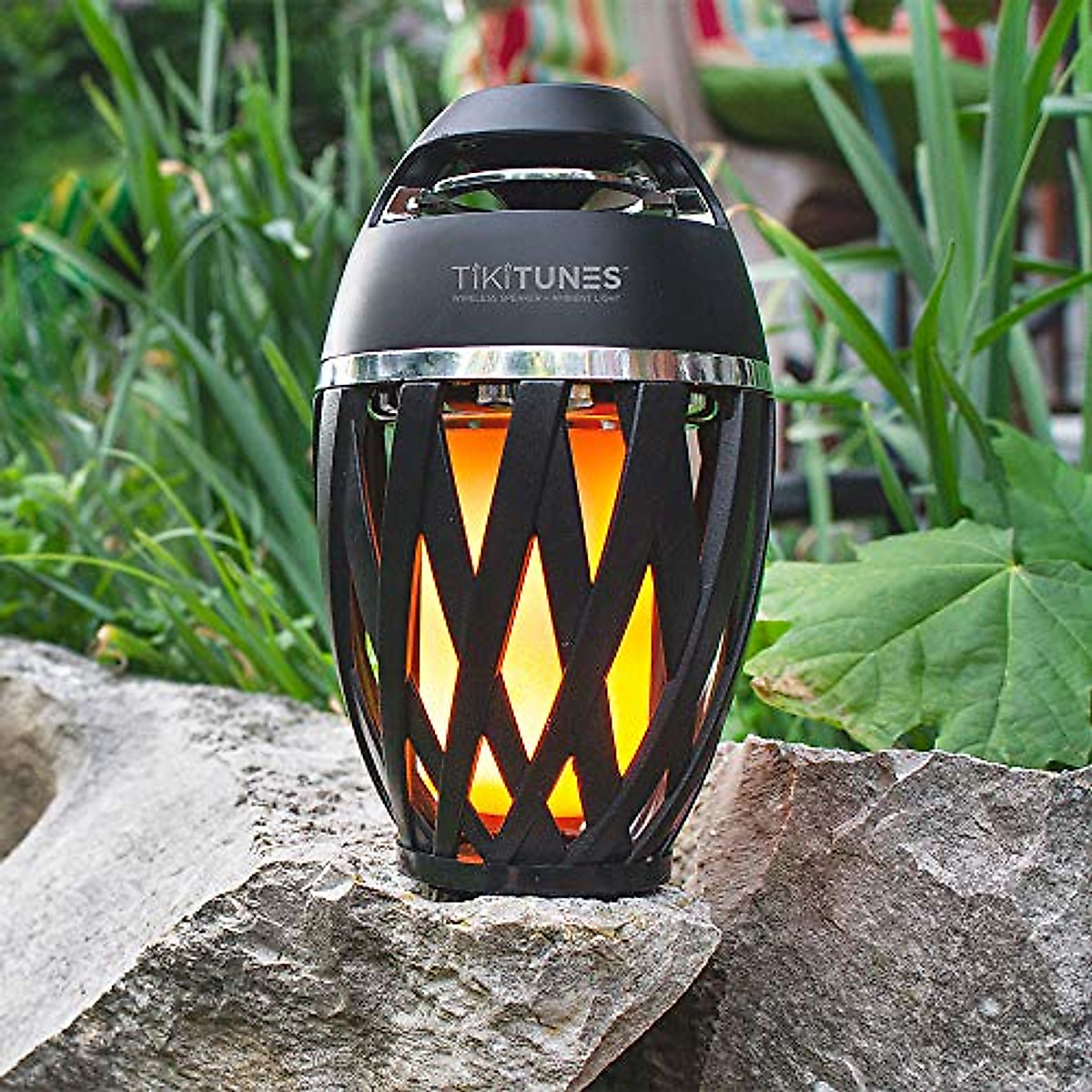 Limitless Innovations TikiTunes Portable Bluetooth 5.0 Indoor/Outdoor Wireless Speaker, LED Torch Atmospheric Lighting Effect, 5-Watt Audio USB Speaker, 2000 mAh Battery for iPhone/iPad/Android