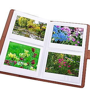 Sunmns Wallet PU Leather Photo Album Compatible for Fujifilm Instax Wide 300 Camera, Polaroid POP, POP 2.0, Originals OneStep 2, OneStep+ Printer Film (Brown)