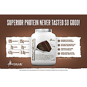 Metabolic Nutrition | Protizyme | 100% Whey Protein Powder | High Protein, Low Carb, Low Fat with Digestive Enzymes, 24 Essential Vitamins and Minerals | Vanilla Cake, 2 Pound