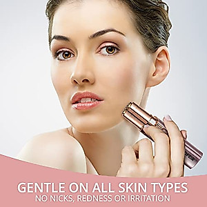 Profeir Facial Hair Removal for Women: Rechargeable Hair Removal Device - Painless Face Shaver for Women Upper Lip Chin (Rose Gold)