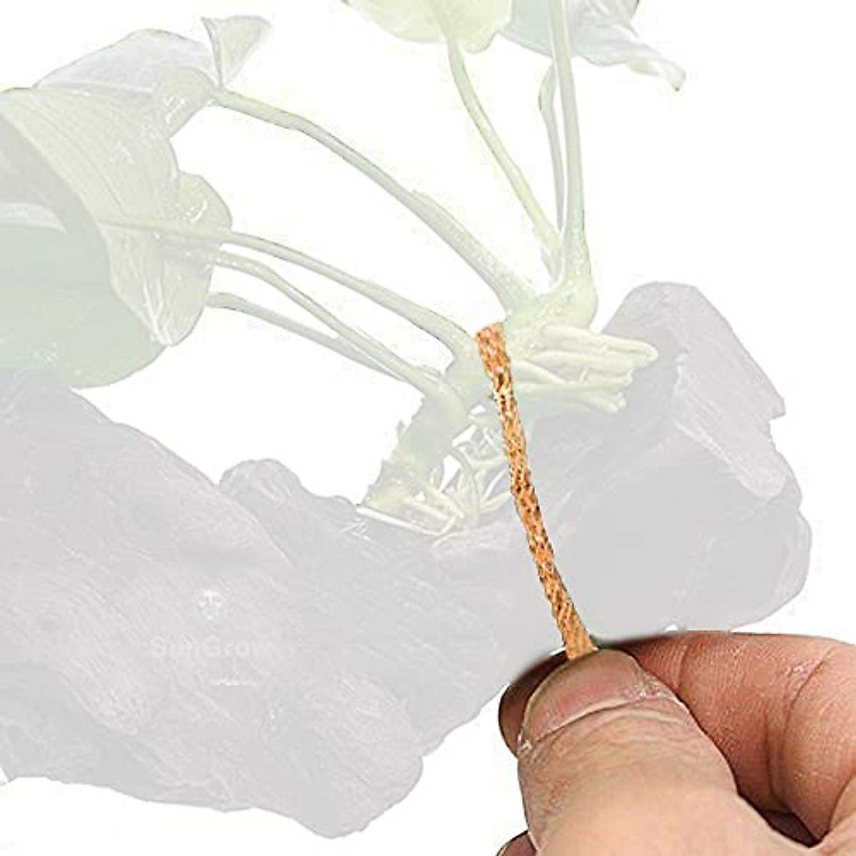 SunGrow Self-Dissolving Driftwood Strings, 20” Long Rope, Tie Java Fern, Moss, Anubias Plants, Blends with Cholla, Driftwood, 20-pcs