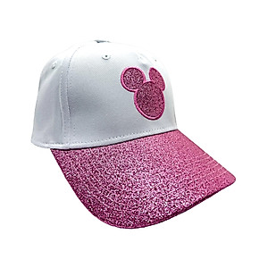 Disney Glitter Tone Mickey Mouse Baseball Cap - Adult (White with Pink Glitter)