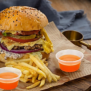 500 Sets - 2oz ] Jello Shot Cups Plastic Portion Cups with Lids, Small Condiment Containers Disposable Dipping Sauce Cups for Salad Dressing, Clear Souffle Cups for Souffle, Food Samples, Lunch, Par